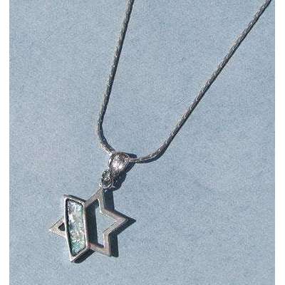 Shamay & Benlulu Delicate Star of David Necklace With Roman Glass