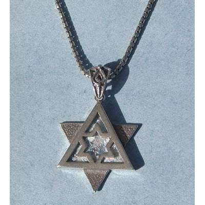 Shamay & Benlulu Textured Star of David Necklace with Roman Glass