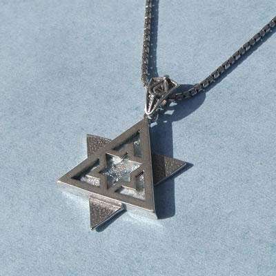 Shamay & Benlulu Textured Star of David Necklace with Roman Glass