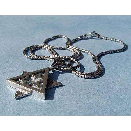 Shamay & Benlulu Textured Star of David Necklace with Roman Glass